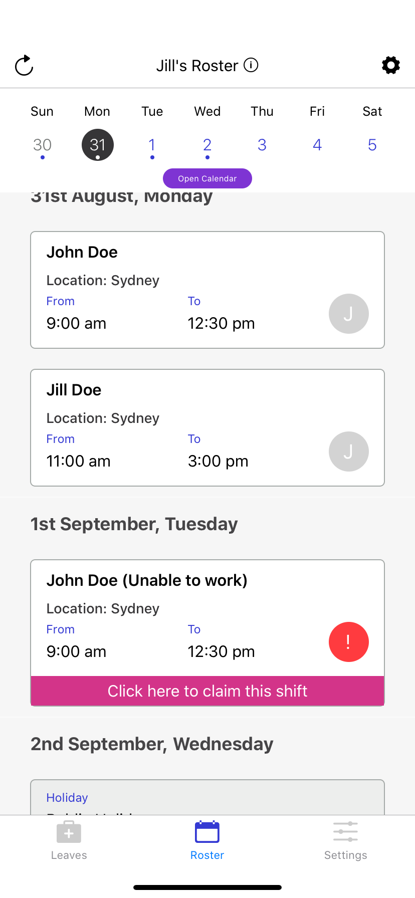 Get my Roster - Cloud Platform